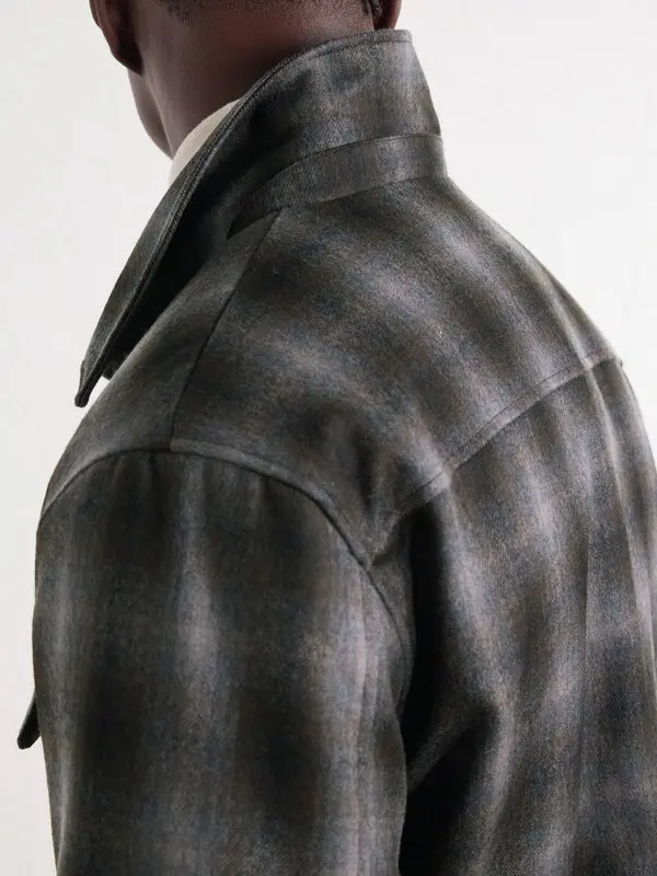Mr P. Checked Virgin Wool Zip-up Jacket