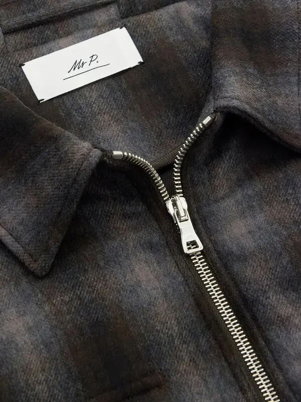 Mr P. Checked Virgin Wool Zip-up Jacket