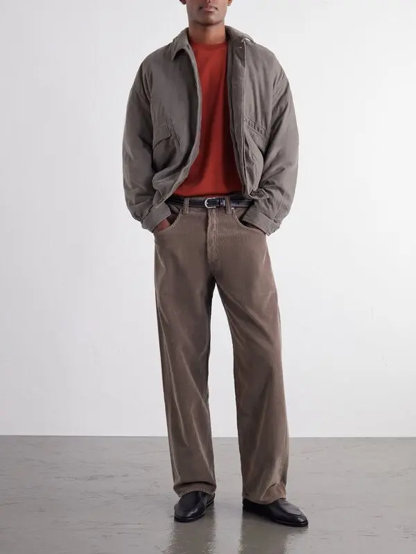CASEY CASEY Felix Gabardine-trimmed Cotton-jersey T-shirt - Red