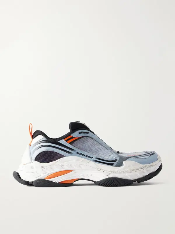 Balenciaga Triple S.2 Rubber-trimmed Mesh Sneakers - Blue