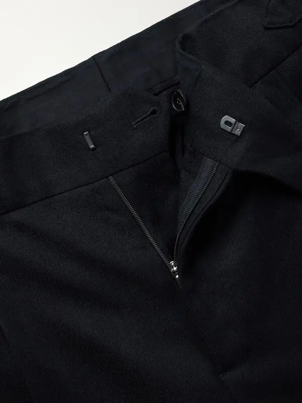 Mr P. Tapered Pleated Wool-flannel Suit Trousers