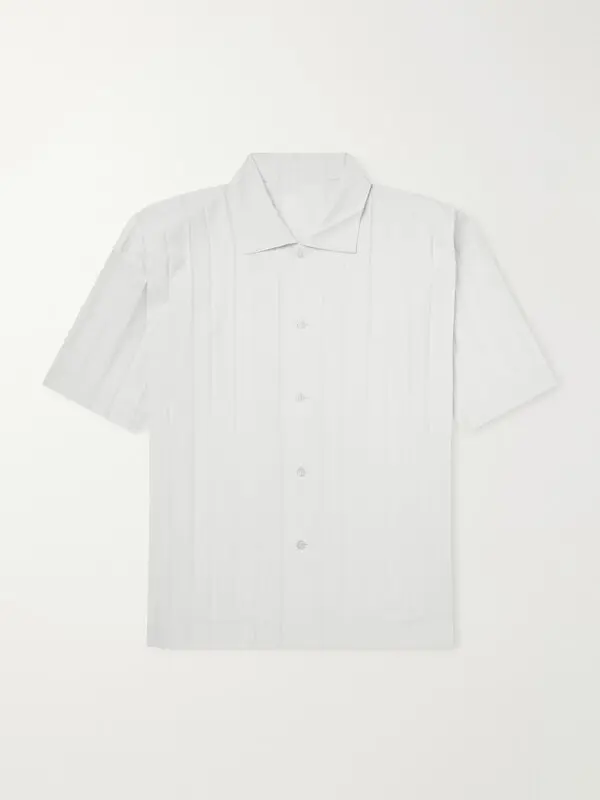 Issey Miyake Edge Pleated Shirt - White