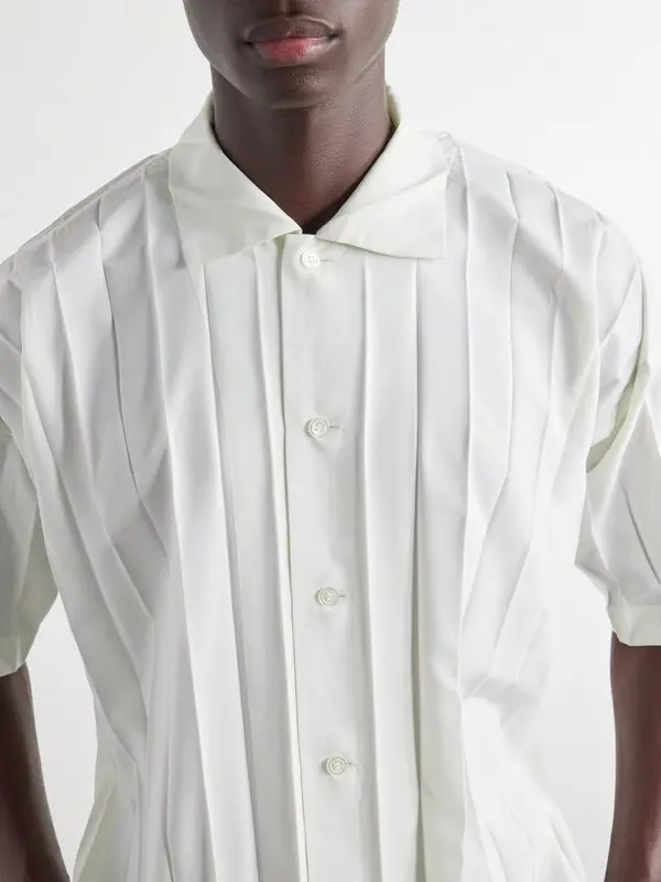 Issey Miyake Edge Pleated Shirt - White