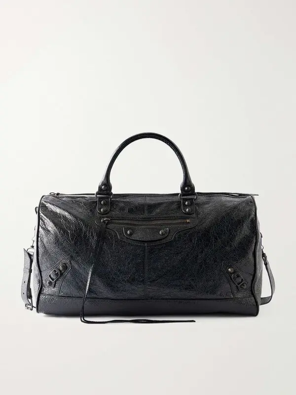 Balenciaga Le City Boston Textured-leather Messenger Bag