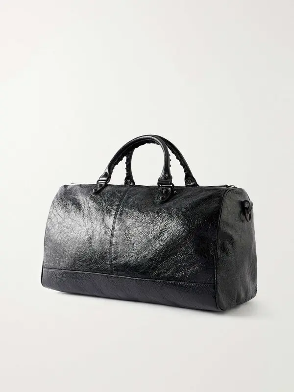 Balenciaga Le City Boston Textured-leather Messenger Bag