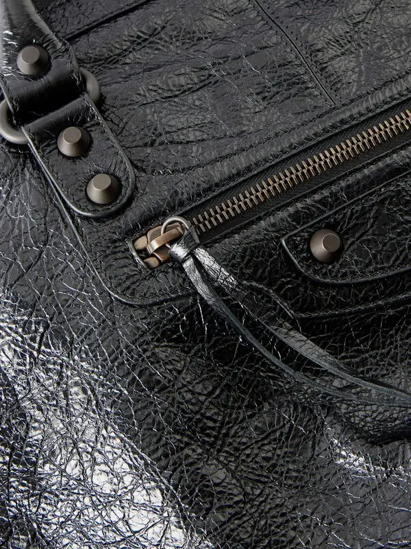 Balenciaga Le City Boston Textured-leather Messenger Bag