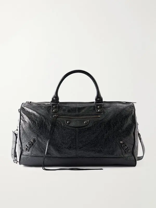 Balenciaga Le City Boston Textured-leather Messenger Bag - Black