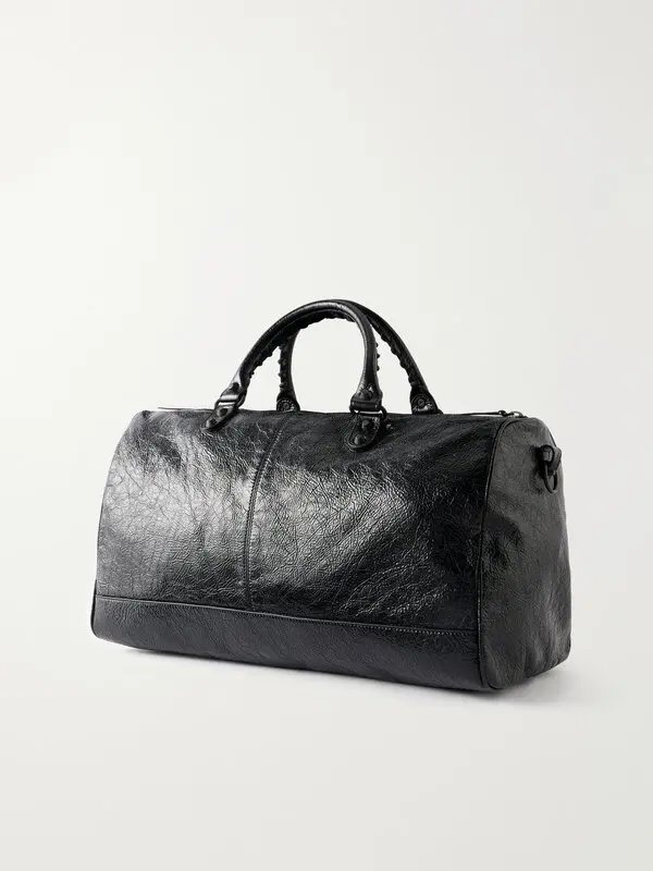 Balenciaga Le City Boston Textured-leather Messenger Bag - Black
