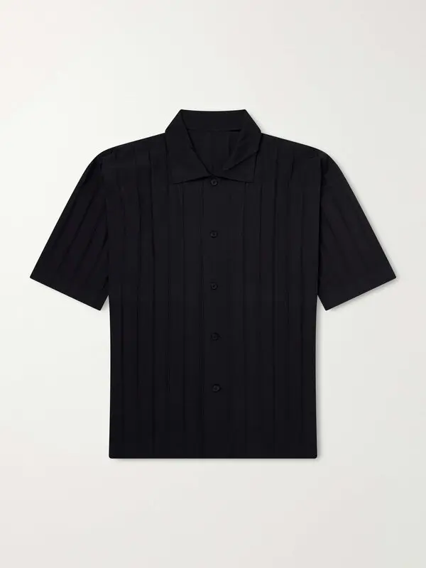 Issey Miyake Edge Pleated Shirt - Black
