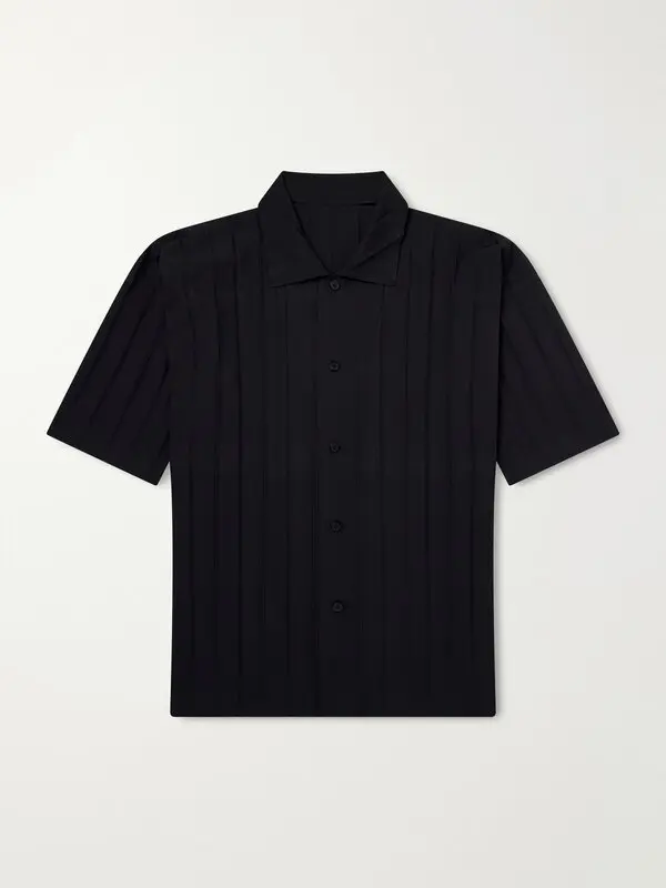 Issey Miyake Edge Pleated Shirt - Black