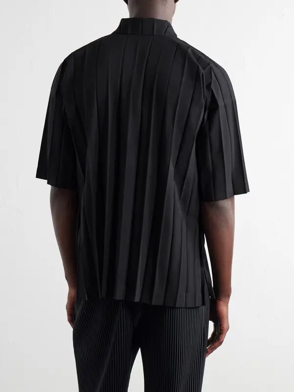 Issey Miyake Edge Pleated Shirt - Black