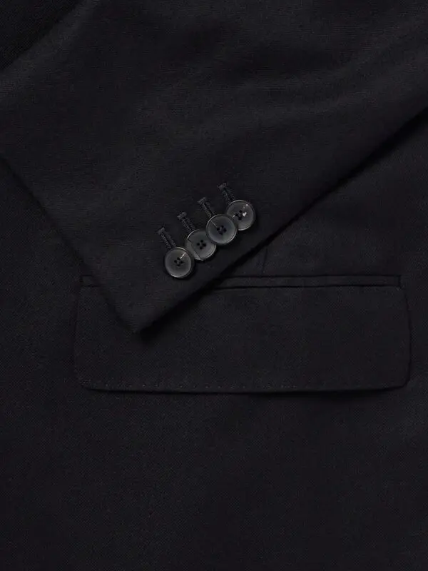 Mr P. Slim-fit Double-breasted Satin-trimmed Wool-flannel Blazer