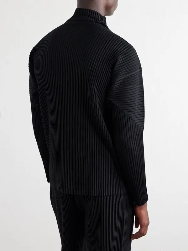 Issey Miyake Pleated Mock Neck T-shirt