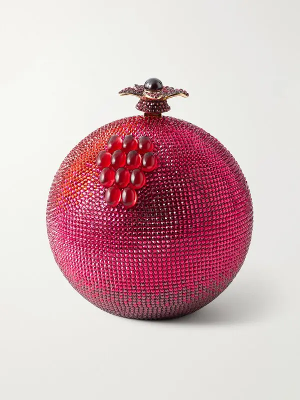 Judith Leiber Crystal-embellished Gold-tone Pomegranate Clutch