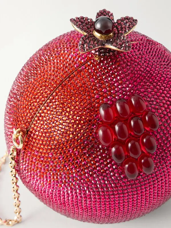 Judith Leiber Crystal-embellished Gold-tone Pomegranate Clutch