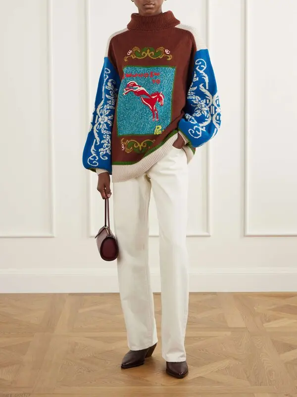 ALEMAIS Lasso Embroidered Merino Wool Sweater