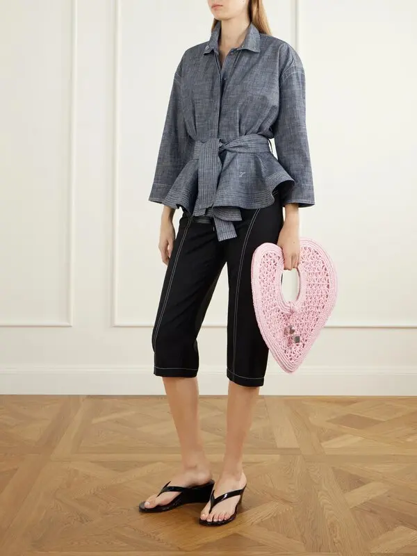 Jacquemus Le Spiaggia Coeur Leather-trimmed Raffia Tote Bag