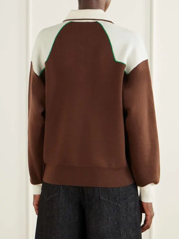 ALEMAIS Lasso Intarsia-knit Merino Wool-blend Polo Sweater
