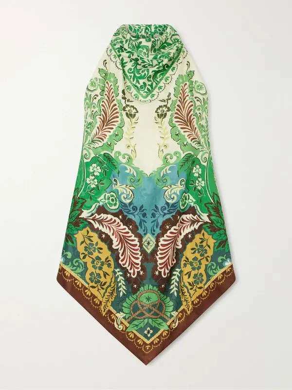 ALEMAIS Florence Floral-jacquard Satin Blouse