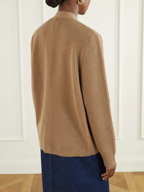 BLAZÉ MILANO Highland Uda Ribbed Wool And Cashmere-blend Cardigan
