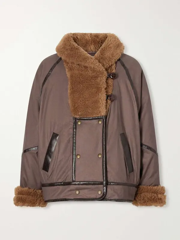 MARANT ETOILE Olinka Plush-trimmed Shell Coat