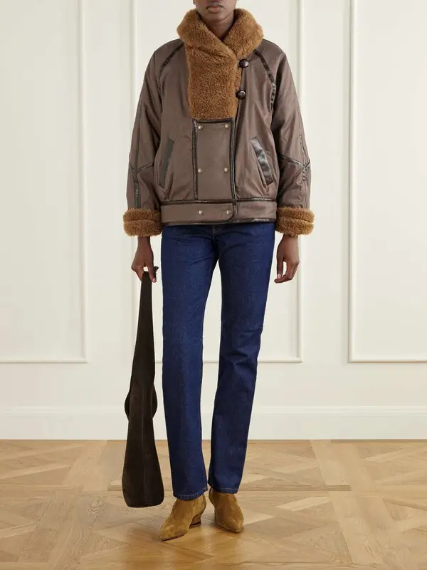 MARANT ETOILE Olinka Plush-trimmed Shell Coat