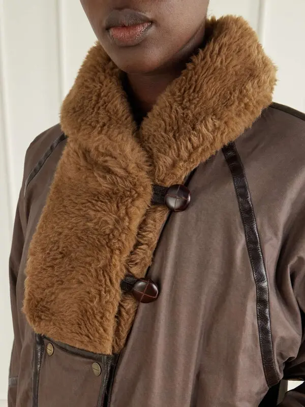 MARANT ETOILE Olinka Plush-trimmed Shell Coat