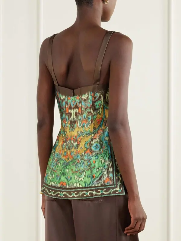 ALEMAIS Charlotte Printed Satin-twill Blouse