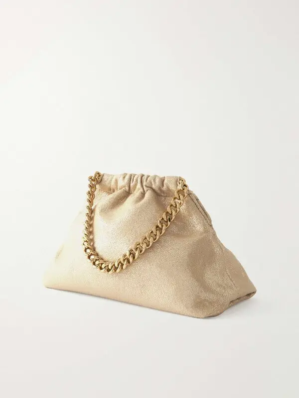 Stella McCartney Falabella Mini Metallic Vegetarian Material Drawstring Bag