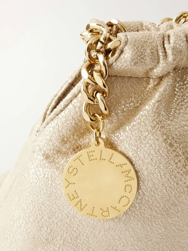 Stella McCartney Falabella Mini Metallic Vegetarian Material Drawstring Bag