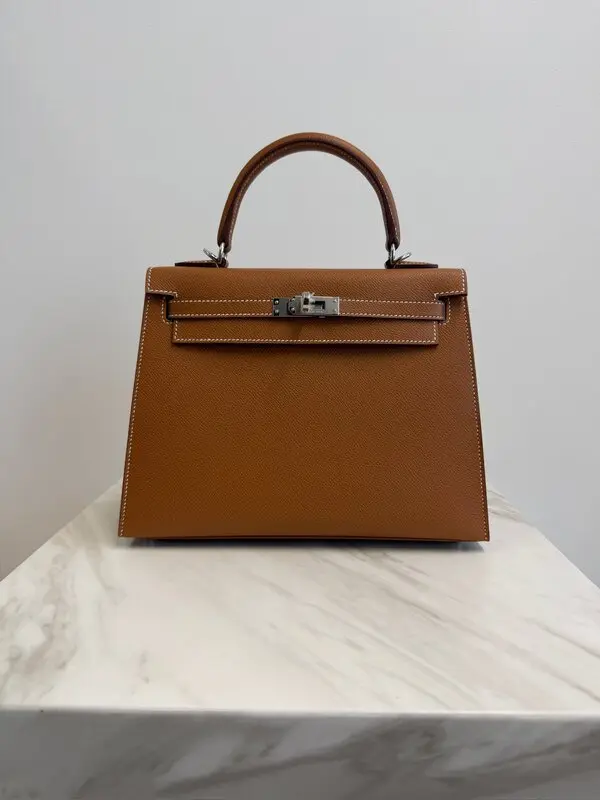 Hermès Kelly Gold Epsom Palladium Hardware - Brown