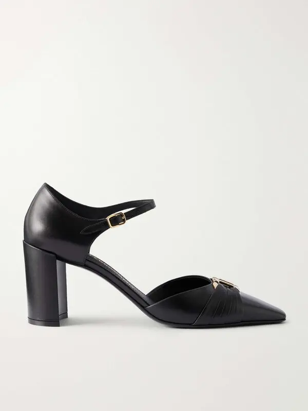 FERRAGAMO Migea 70 Buckle-detailed Leather Pumps