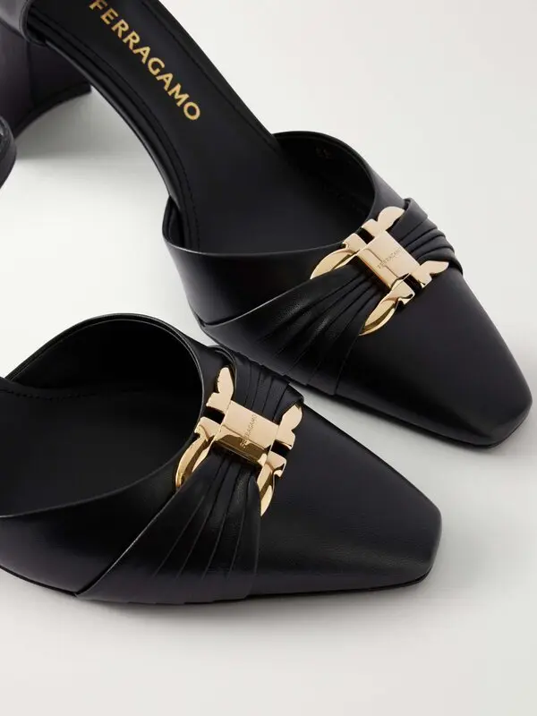 FERRAGAMO Migea 70 Buckle-detailed Leather Pumps