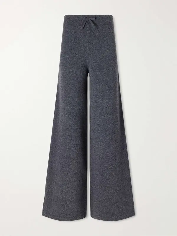 YVES SALOMON Drawstring Wool-blend Wide-leg Pants