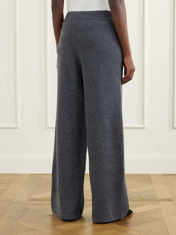 YVES SALOMON Drawstring Wool-blend Wide-leg Pants