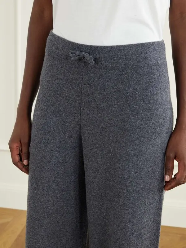 YVES SALOMON Drawstring Wool-blend Wide-leg Pants