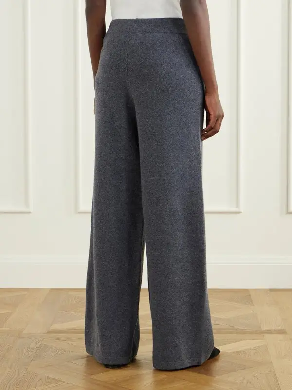 YVES SALOMON Drawstring Wool-blend Wide-leg Pants