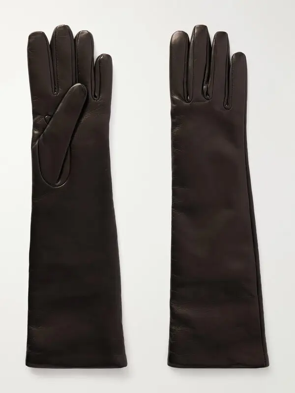 Nour Hammour Leather Gloves - Black