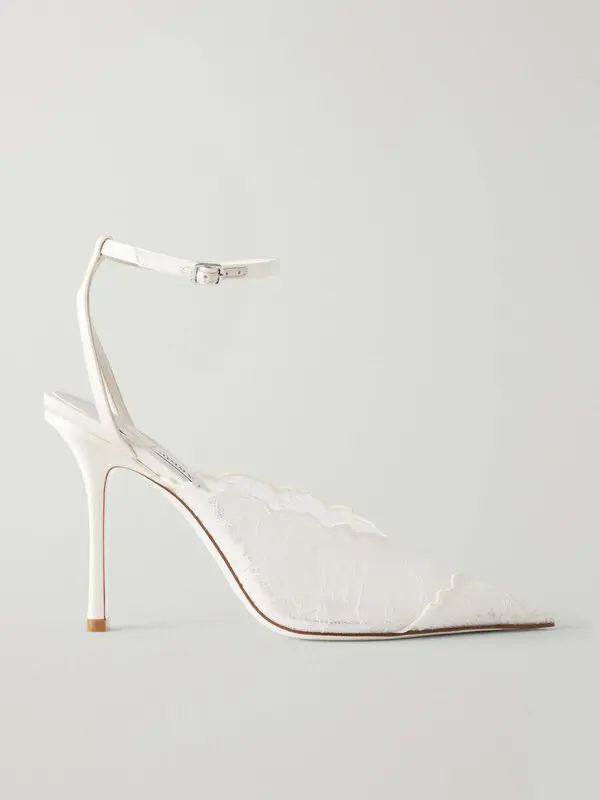 JIMMY CHOO Faiz 100 Lace Pumps - Ivory