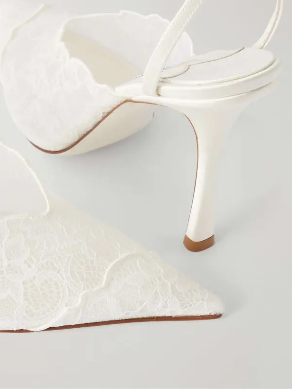 JIMMY CHOO Faiz 100 Lace Pumps - Ivory