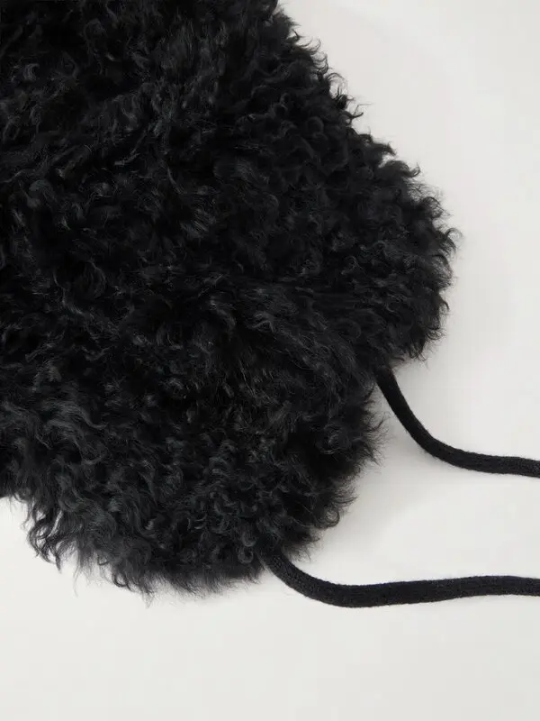 YVES SALOMON Shearling Trapper Hat - Black