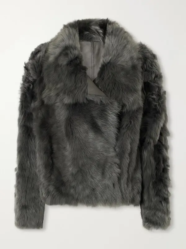 YVES SALOMON Reversible Shearling And Leather Jacket - Green