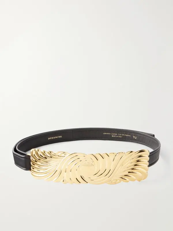 DEHANCHE Laurent Embellished Leather Belt - Black