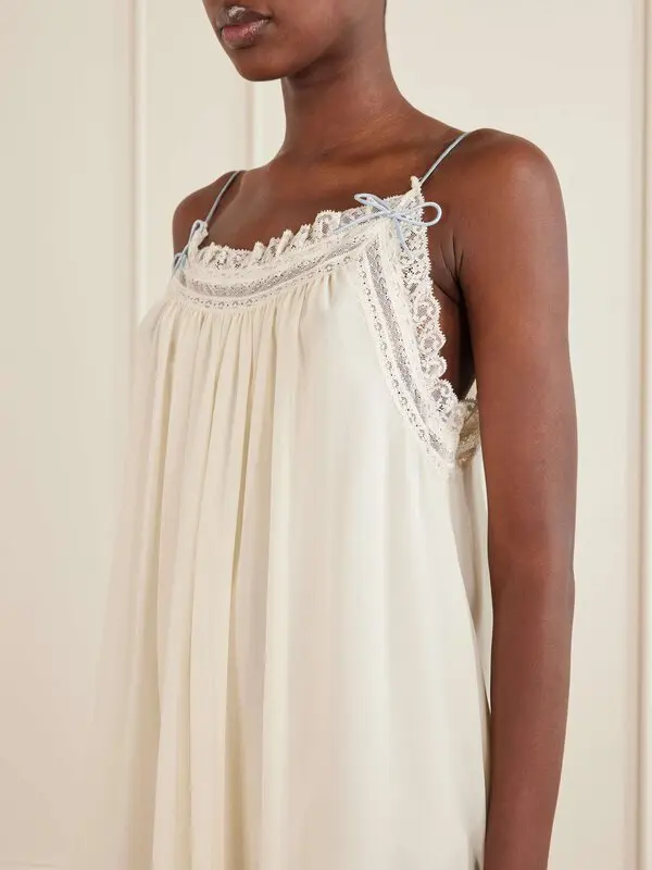 DÔEN Penelope Lace-trimmed Silk Mini Dress