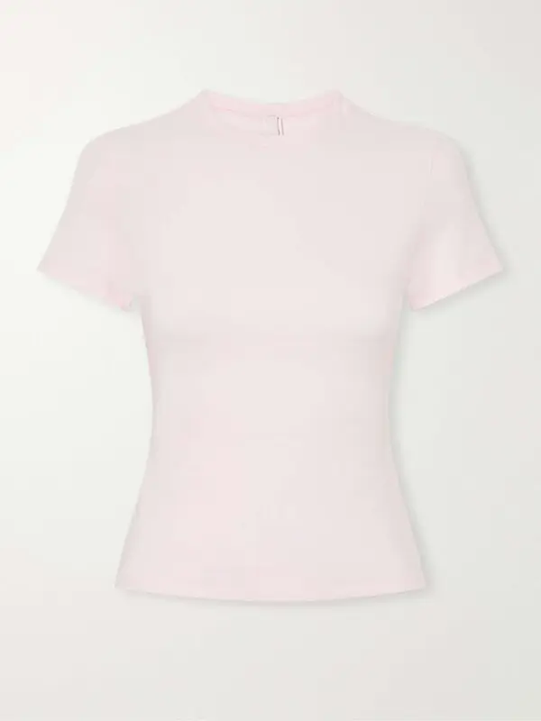 SKIMS Stretch-cotton Jersey T-shirt - Pink