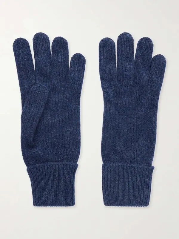 Johnstons Of Elgin Doris Cashmere-blend Gloves - Navy