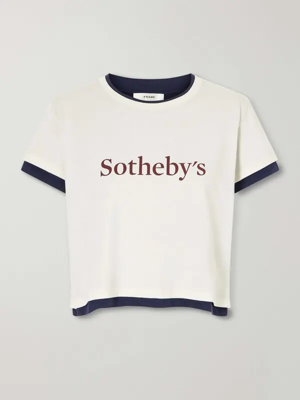 FRAME Sotheby's Printed Cotton-jersey T-shirt