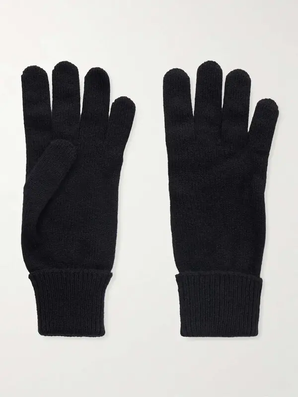 Johnstons Of Elgin Doris Cashmere-blend Gloves - Black