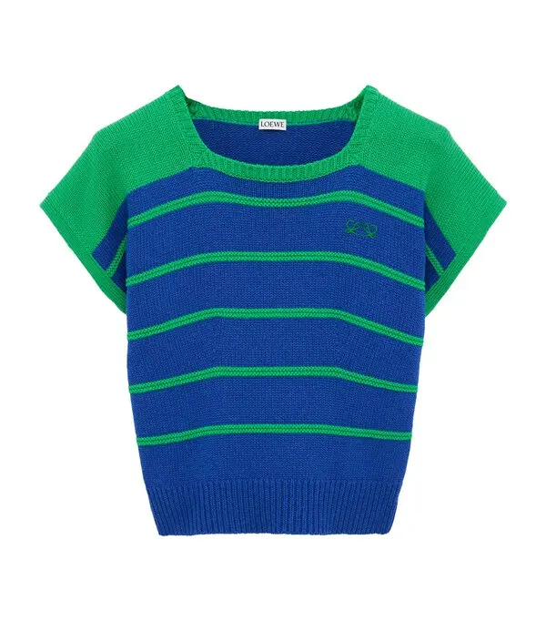 Loewe Cotton-wool Stripe Sweater - Blue