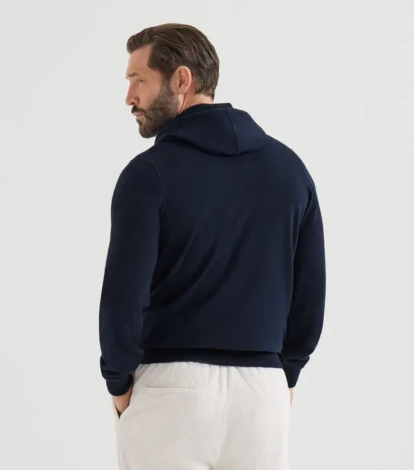 Brunello Cucinelli Cashmere Hooded Cardigan - Blue